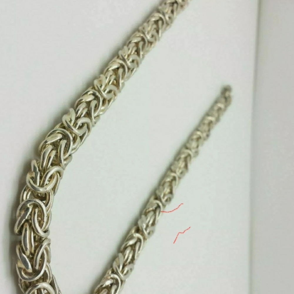 925 Suarti Bali Graduated Square Byzantine Chain - Gem